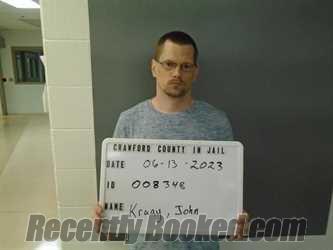 Recent Booking / Mugshot for JOHN KRAAY in Crawford County, Indiana