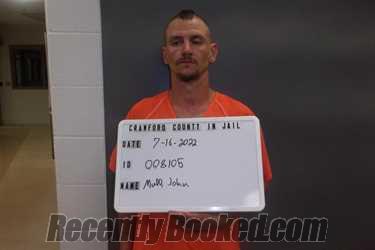 Recent Booking / Mugshot for JOHN MUDD in Crawford County, Indiana