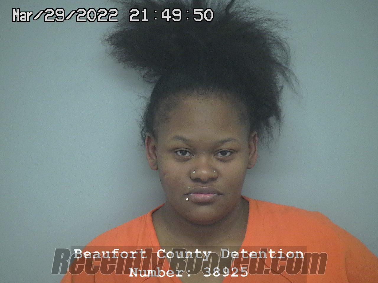 Recent Booking / Mugshot for GABRIEL MICHELLE PIERCE in Beaufort County ...