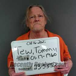 Recent Booking / Mugshot for TOMMY GENE TEW in Sebastian County, Arkansas